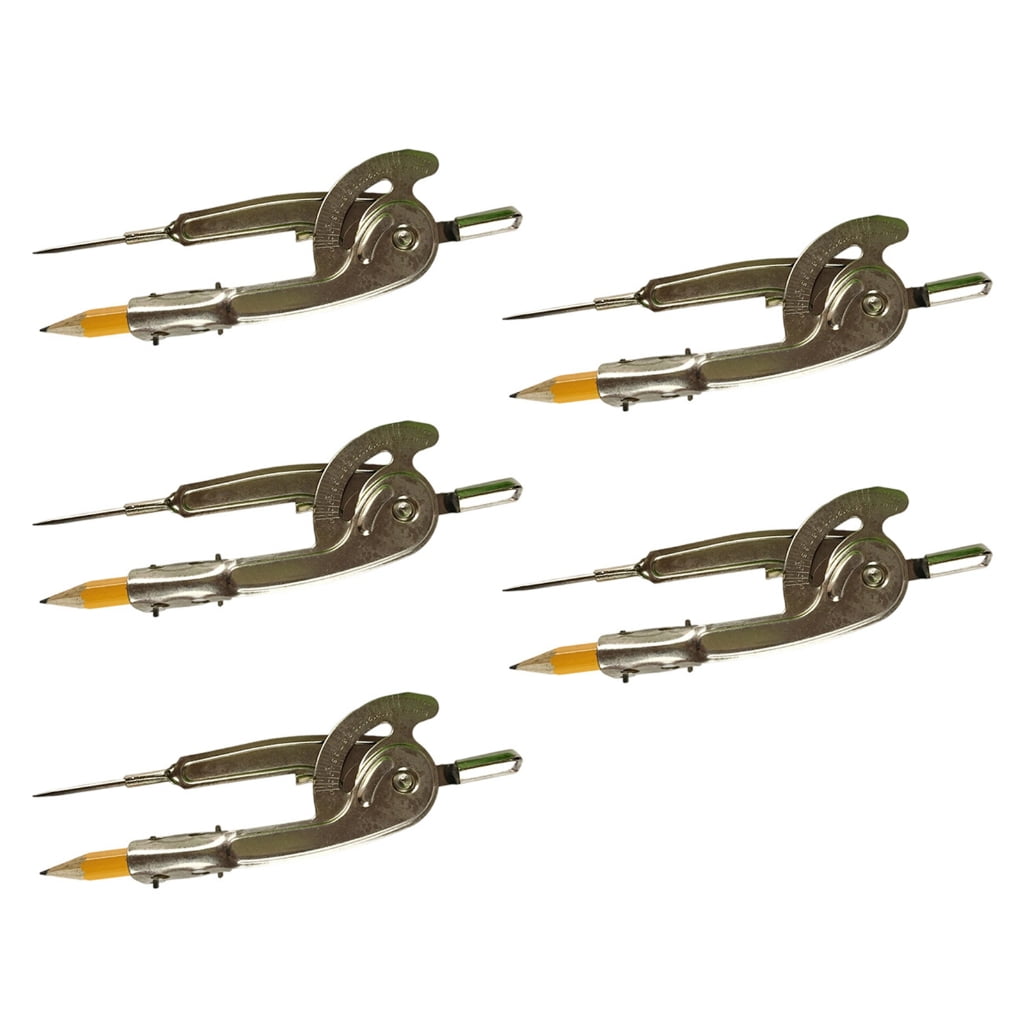 5Pcs Iron Metal Compasses With Double Sided Scale Geometry Drawing Tool ...