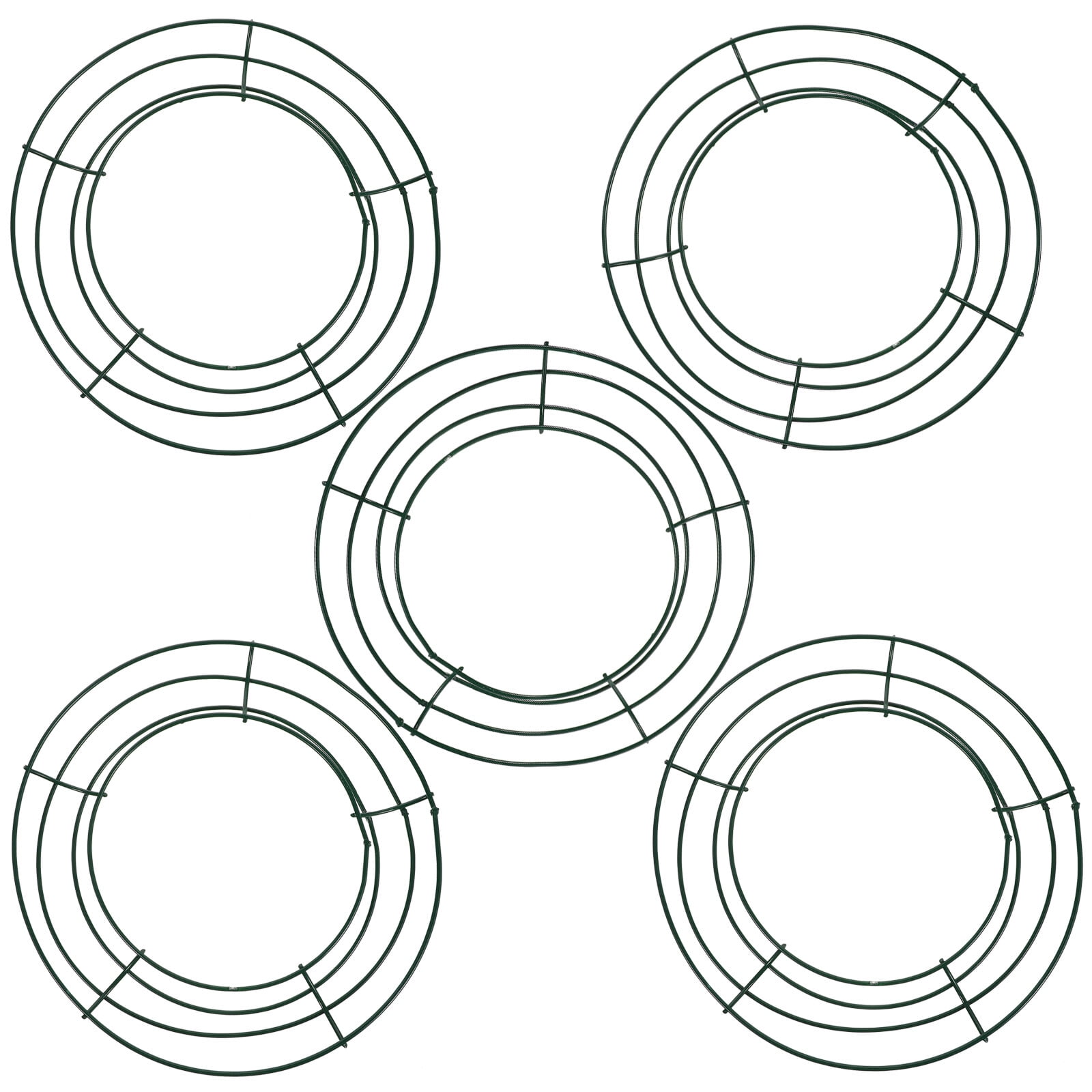 5Pcs Iron Wreath Frame Round Wire Wreath Making Ring DIY Macrame Floral ...