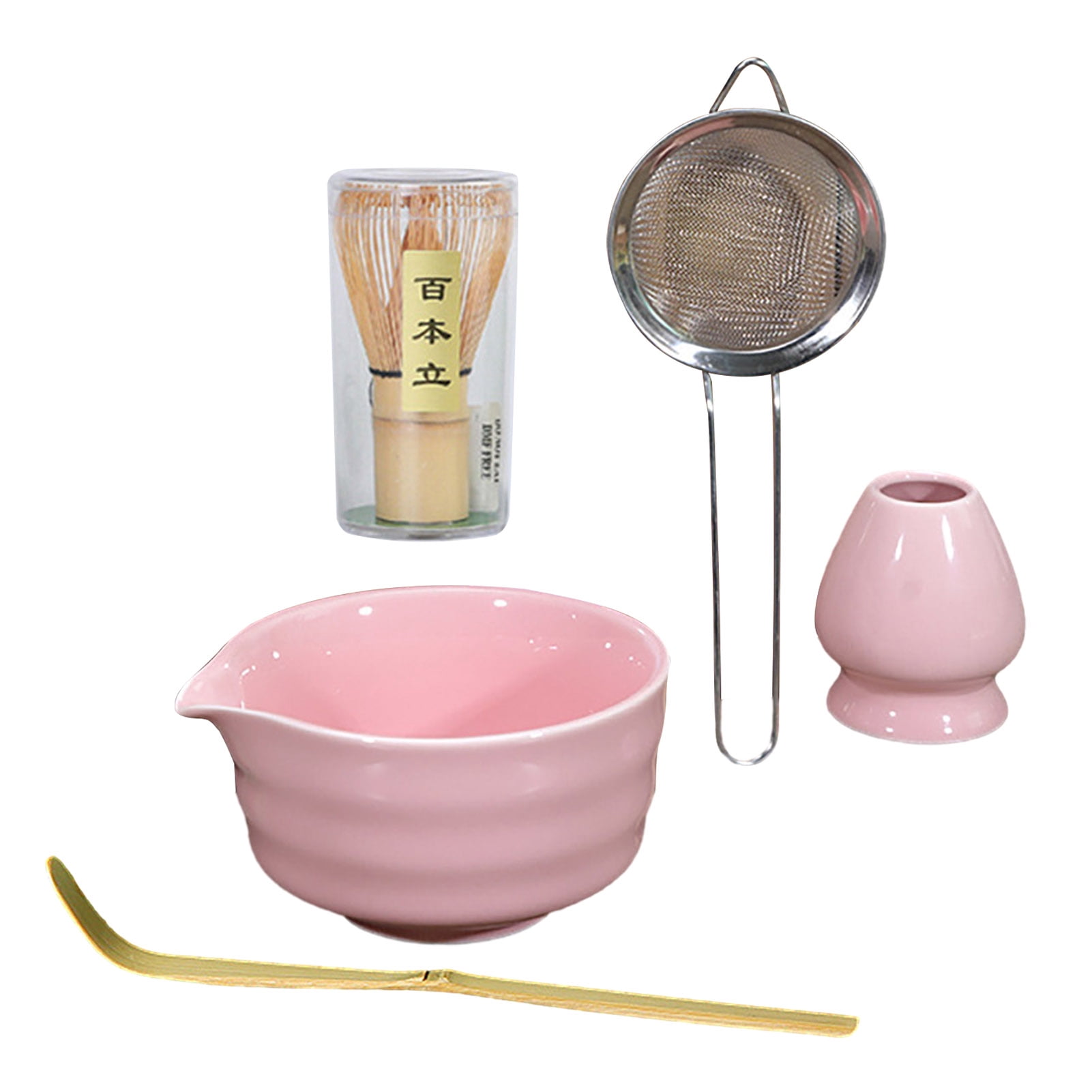 5Pcs Japanese Matcha Tea Set Spout Matcha Bowl Bamboo Whisk And Holder ...