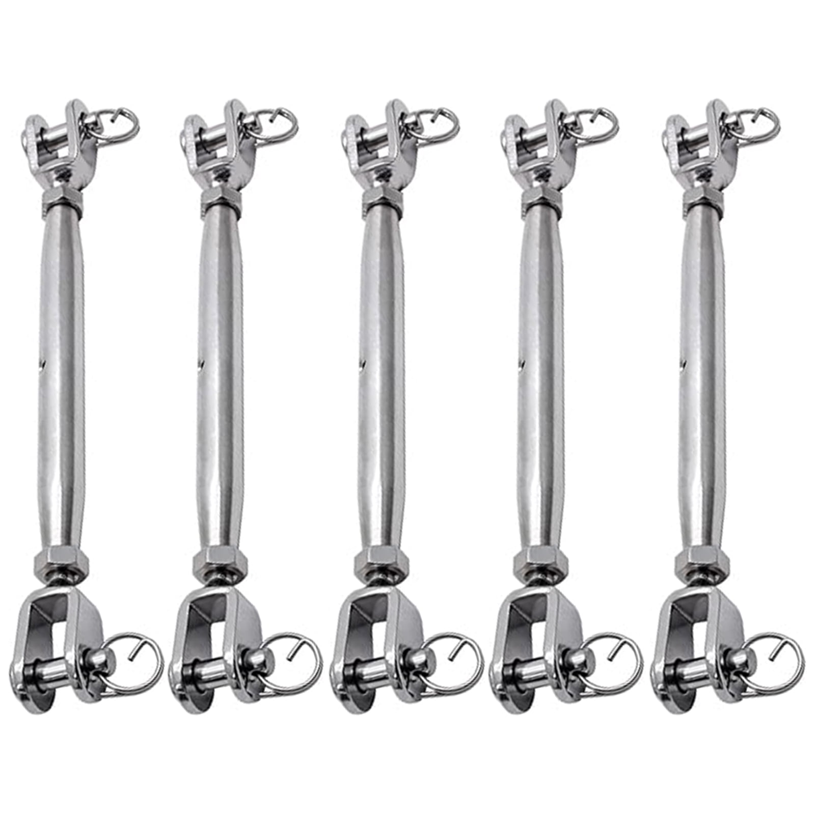 5Pcs Jaw and Jaw Turnbuckles 304 Stainless Steel Open Body Heavy Duty ...