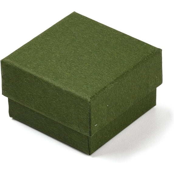 5Pcs Jewelry Storage Boxes Cardboard Paper Square Dark Olive Green 5 ...