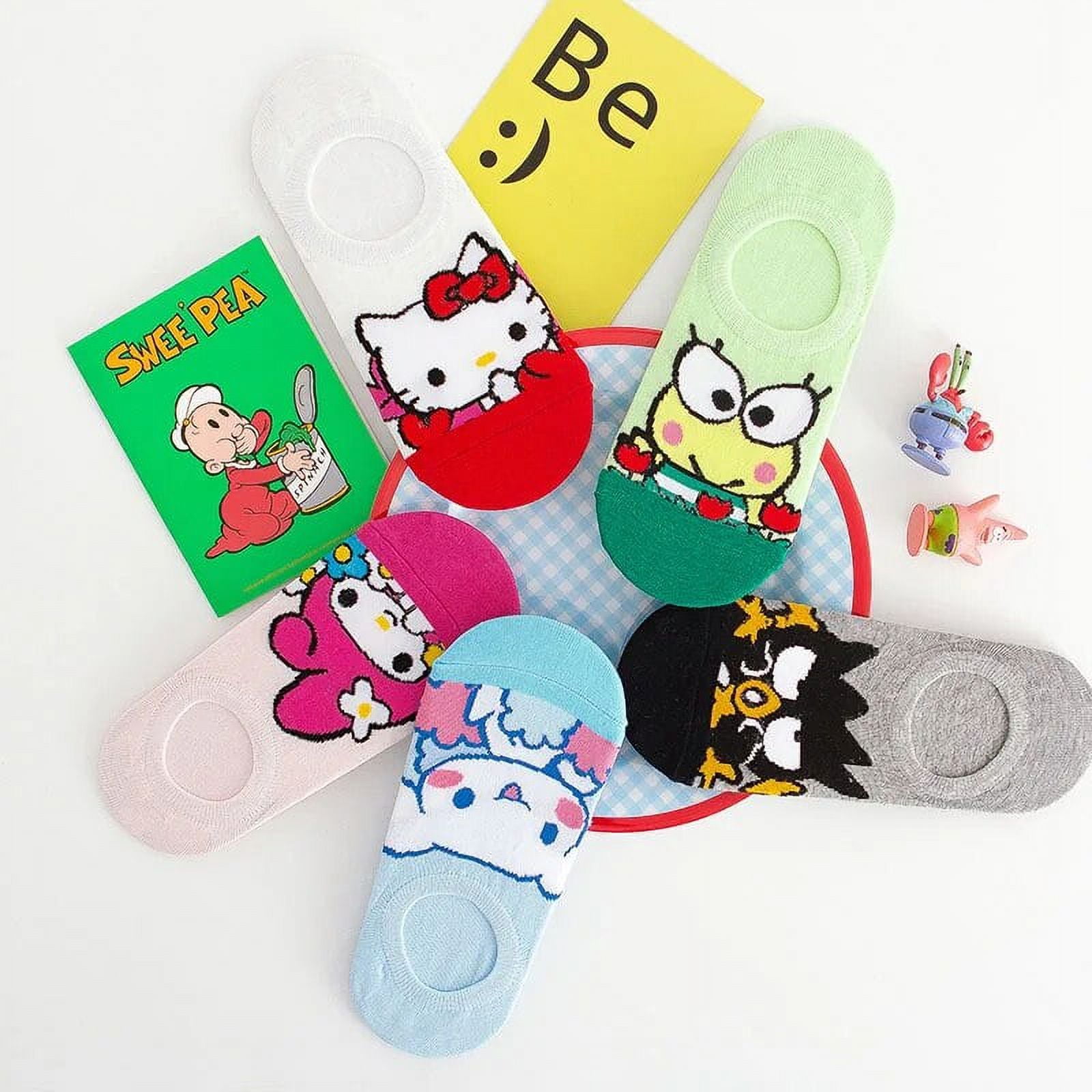 5Pcs Kawaii Sanrio Hello Kitty Socks Cute Cartoon My Melody Cinnamoroll ...