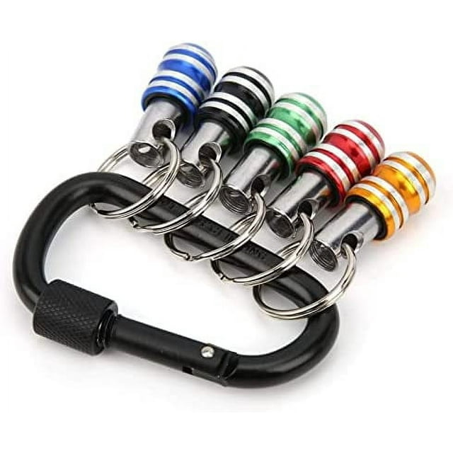 5Pcs Keychain Screwdriver Bit Holders Aluminum Alloy 3?Slot 1/4in Quick ...
