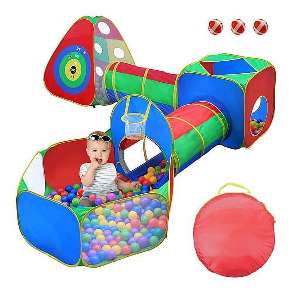 5Pcs Kids Ball Pit Tents Pop Up Playhouse w/ 2 Crawl Tunnel & 2 Tent ...