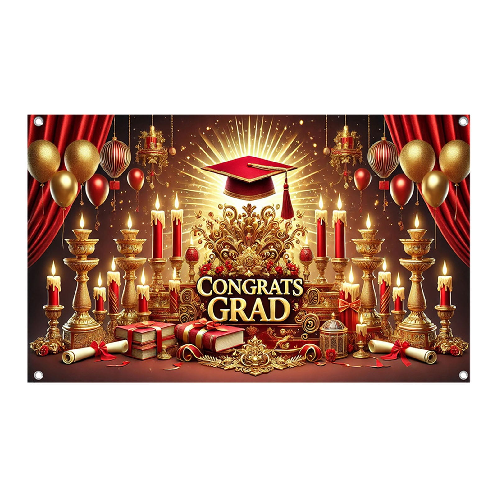 5Pcs Kindergarten Congrats Grad Backdrop Banner Colorful Preschool ...