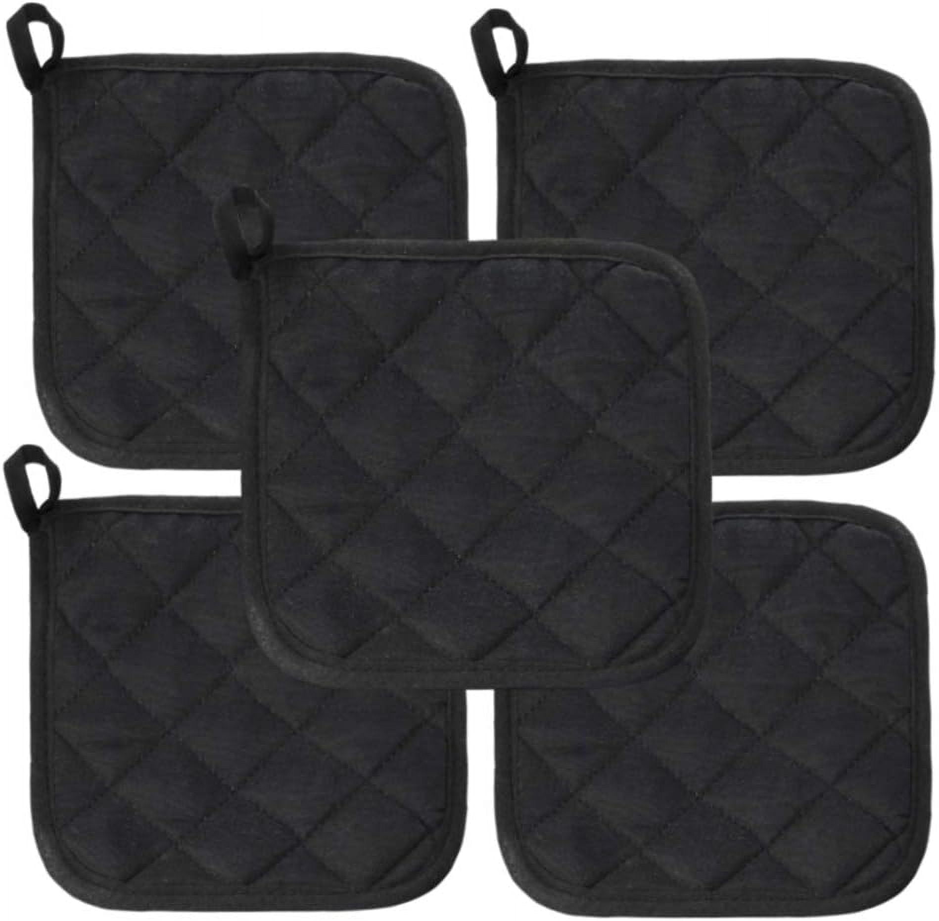 5Pcs Kitchen Pot Holders Set Heat Resistant Pure Cotton Potholders Kit ...