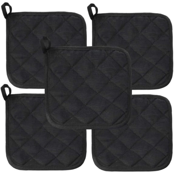 5Pcs Kitchen Pot Holders Set Heat Resistant Pure Cotton Potholders Kit ...