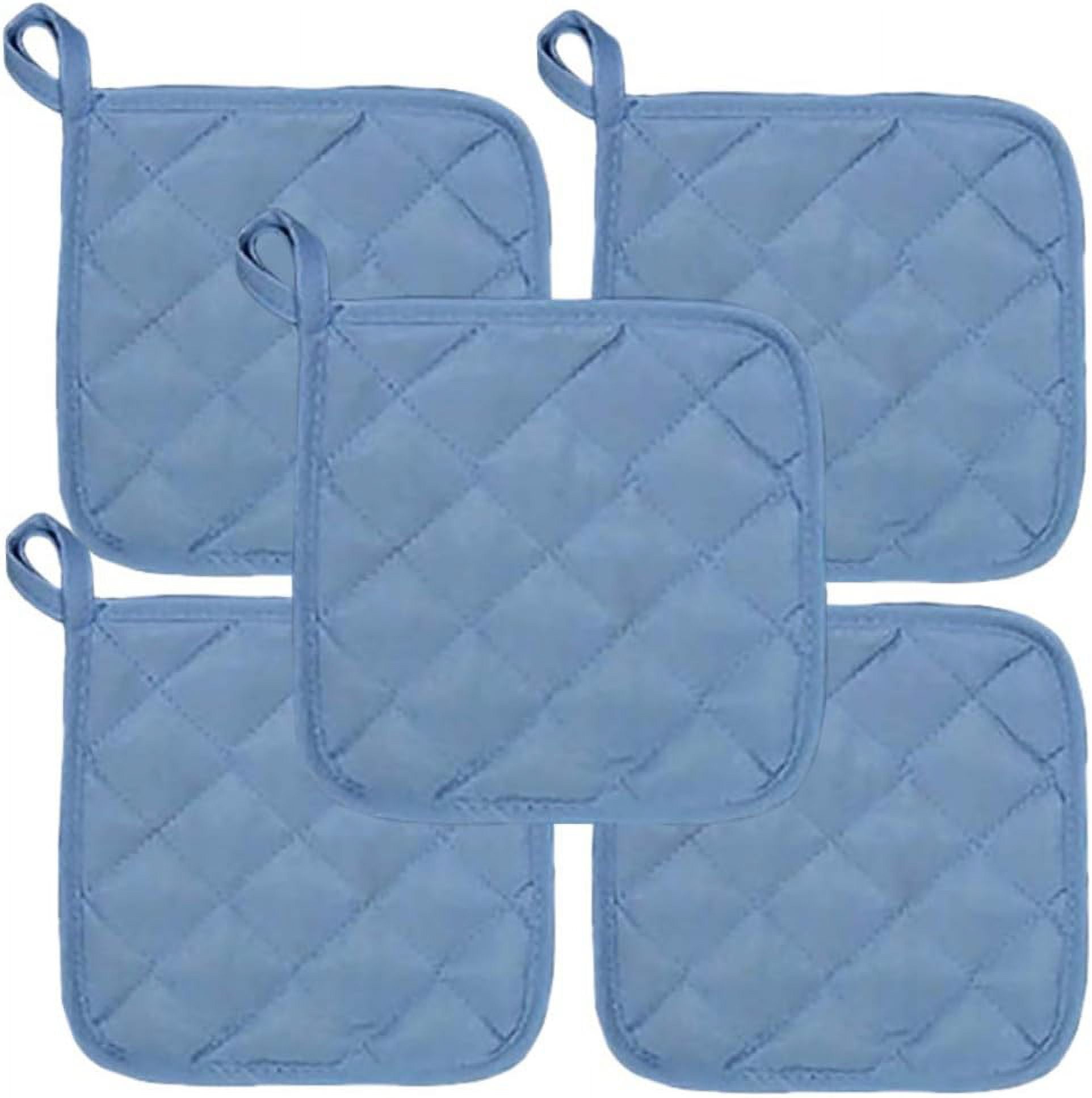 5Pcs Kitchen Pot Holders Set Heat Resistant Pure Cotton Potholders Kit ...