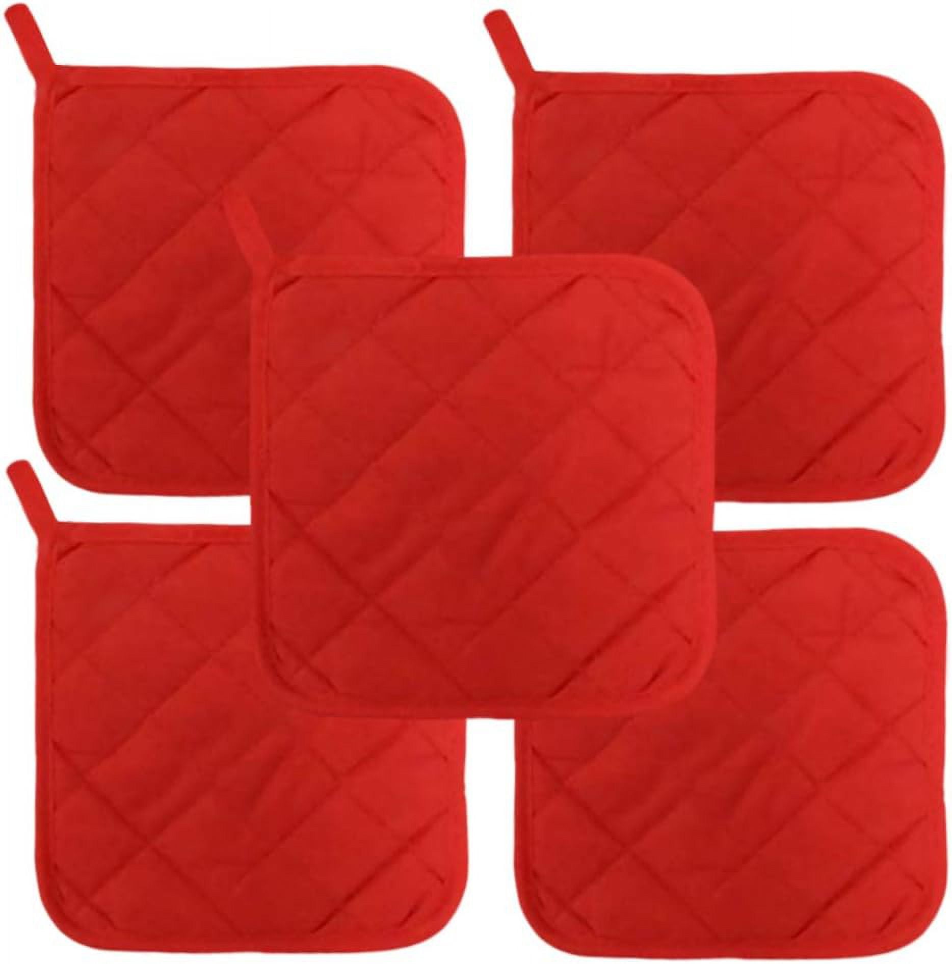 5Pcs Kitchen Pot Holders Set Heat Resistant Pure Cotton Potholders Kit ...