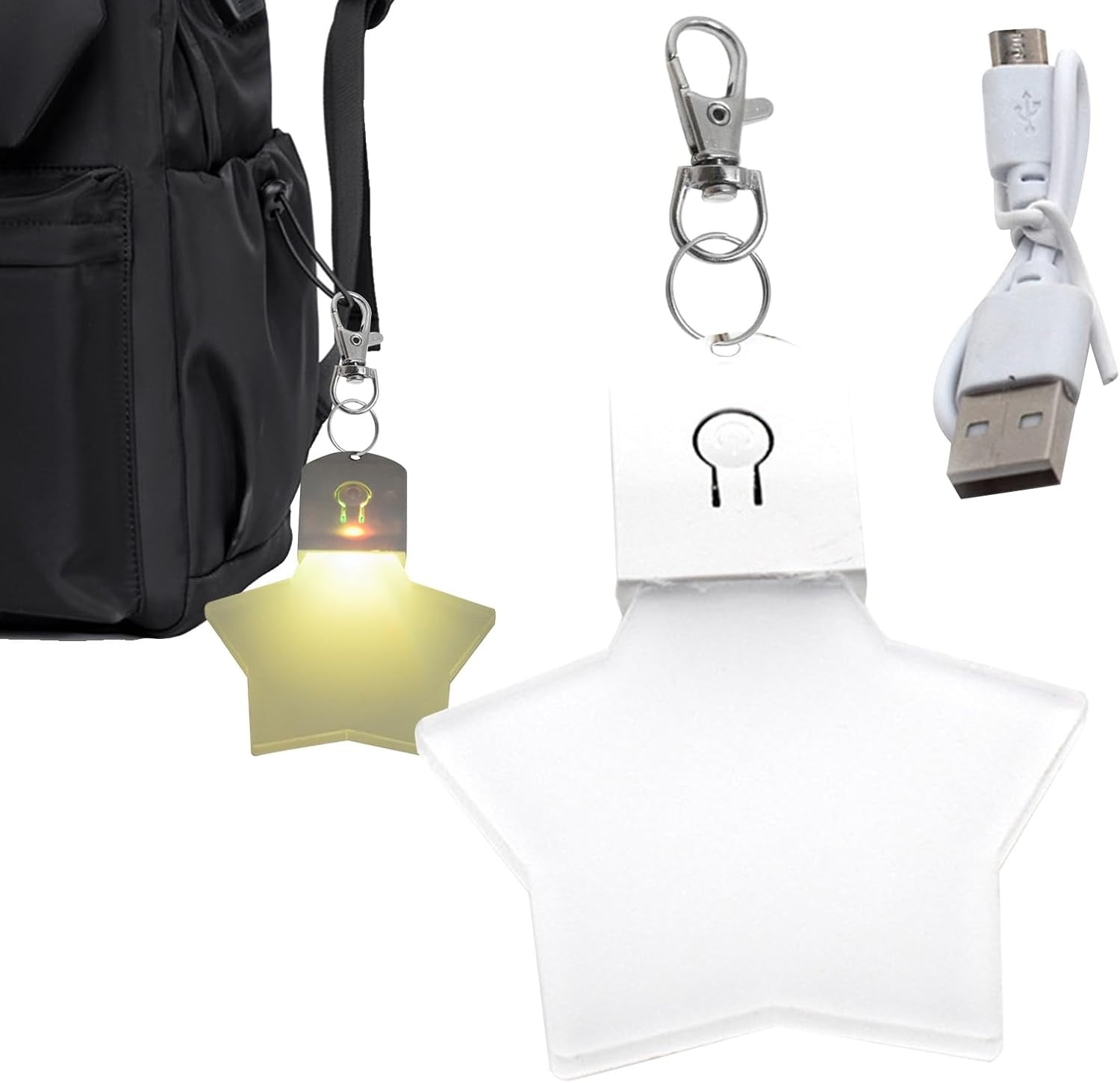 5Pcs LED Purse Keychain Vacemry Touch Sensitive 7 Color LED Keychain ...