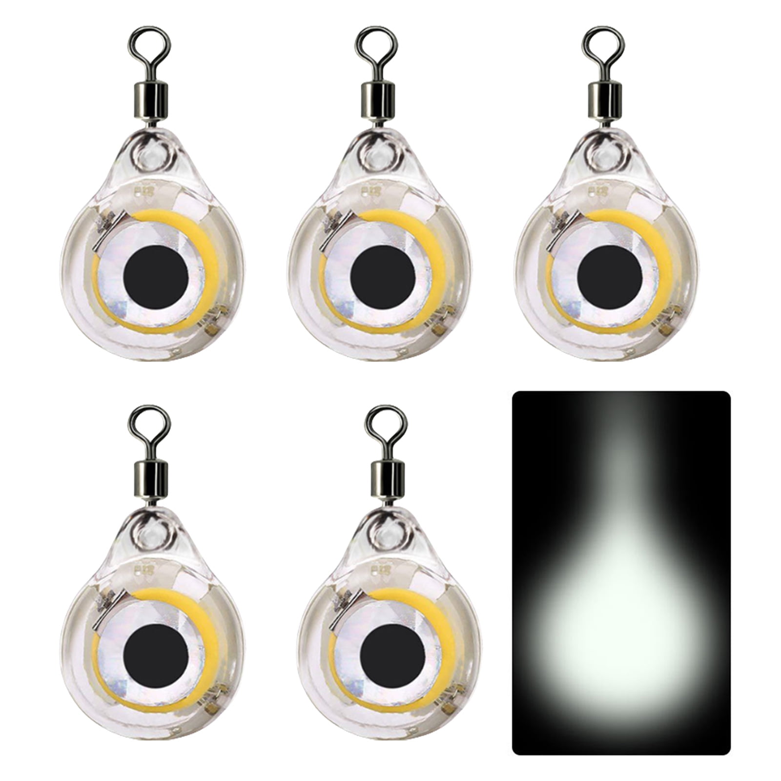 5Pcs LED Underwater Fish Lures Light Night Fishing Tool Waterproofs ...