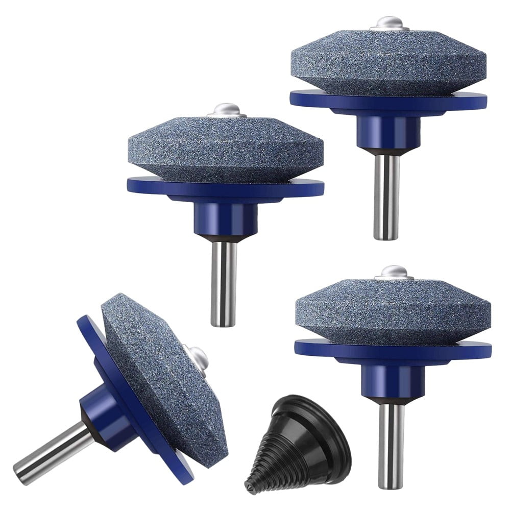 5pcs Lawn Mower Balancer Blade Sharpener Kit Garden Tool For Drill