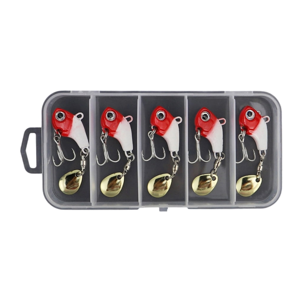 5Pcs Long Casting Fishing Lures With Hook Artificial Hard Baits Spinner ...