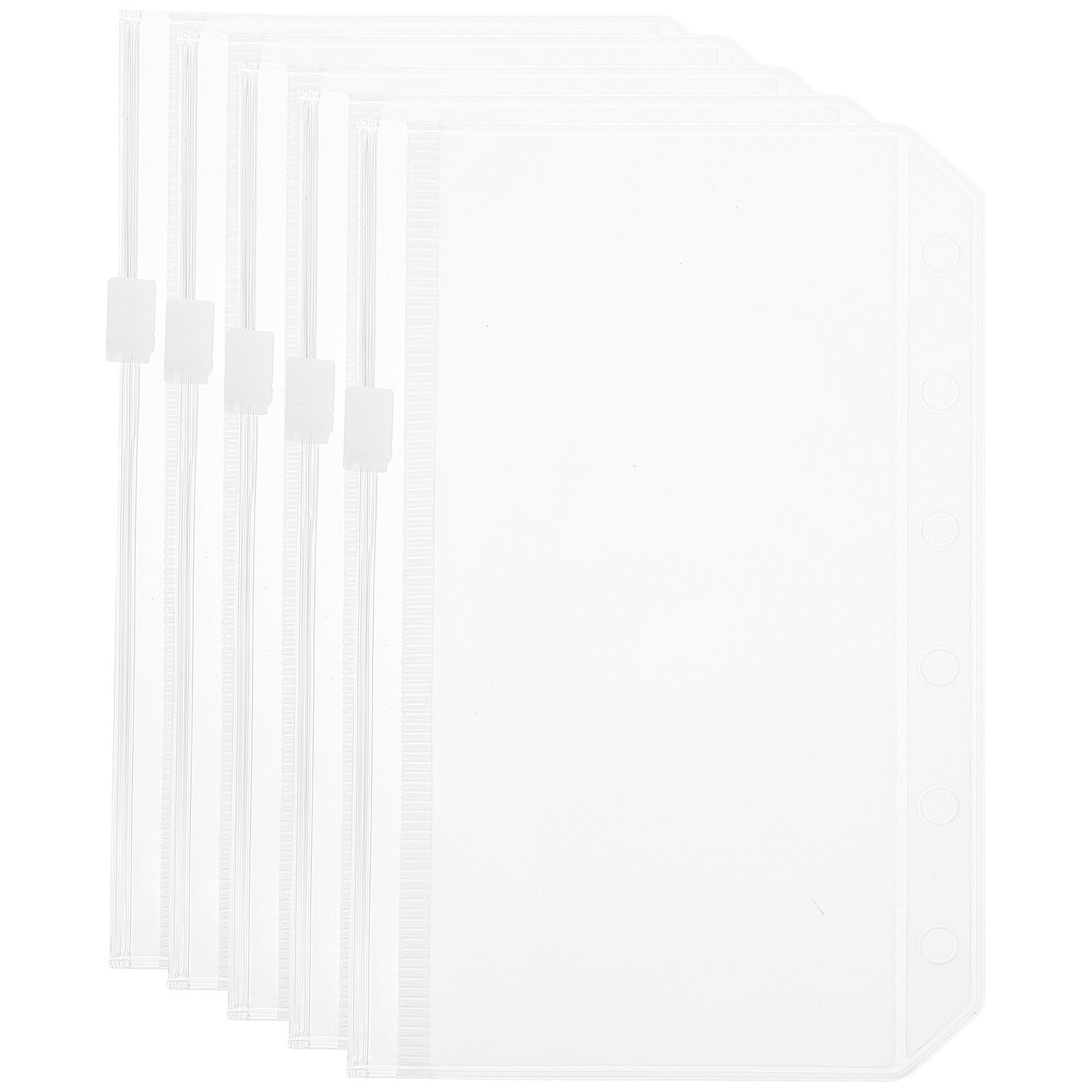 5Pcs Loose Leaf Zipper Pockets Binder Pockets Transparent Binder Pouch ...