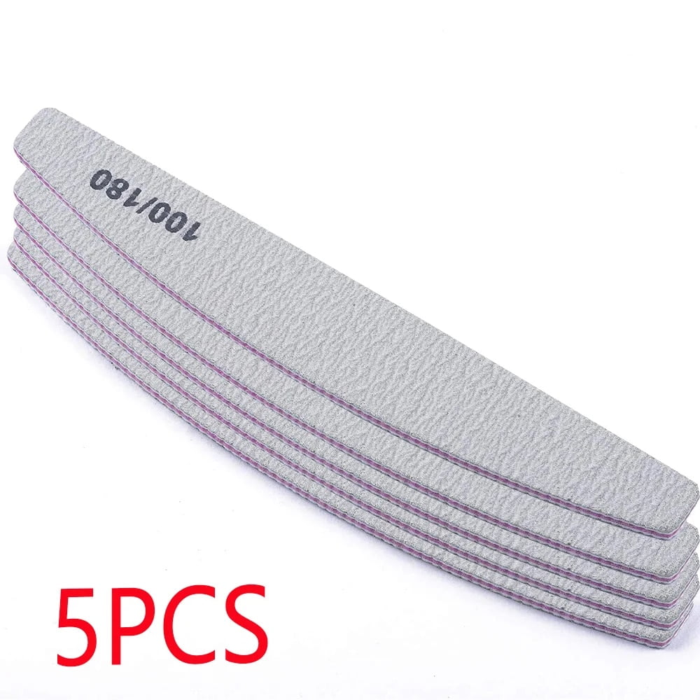 5Pcs/Lot Nail File Mix Color Limas 80/100 Grit Professional Sandpaper ...