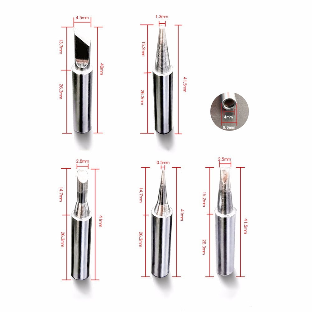 5Pcs/Lot Set 900M-T Soldering Tip Solder Iron Welding Tips Soldering ...