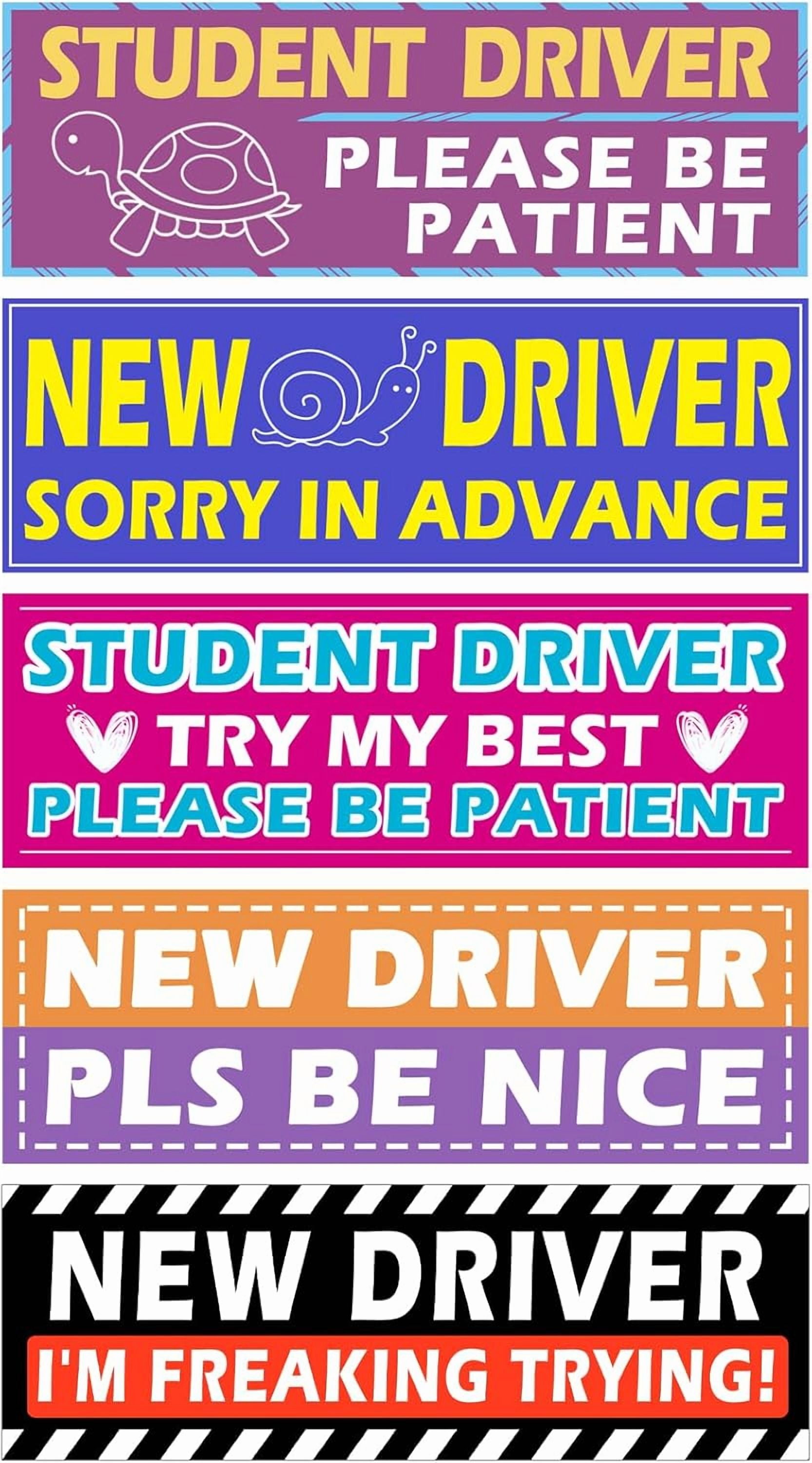 5Pcs Magnetic Car Stickers, Magnetic New Driver Stickers Removable ...