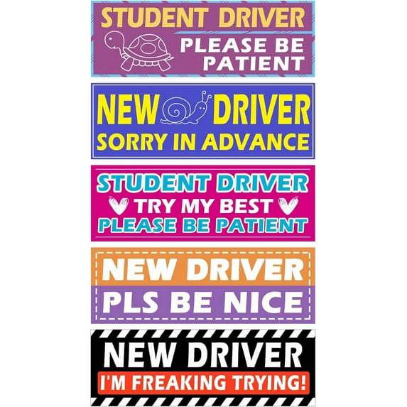 5Pcs Magnetic Car Stickers, Magnetic New Driver Stickers Removable ...