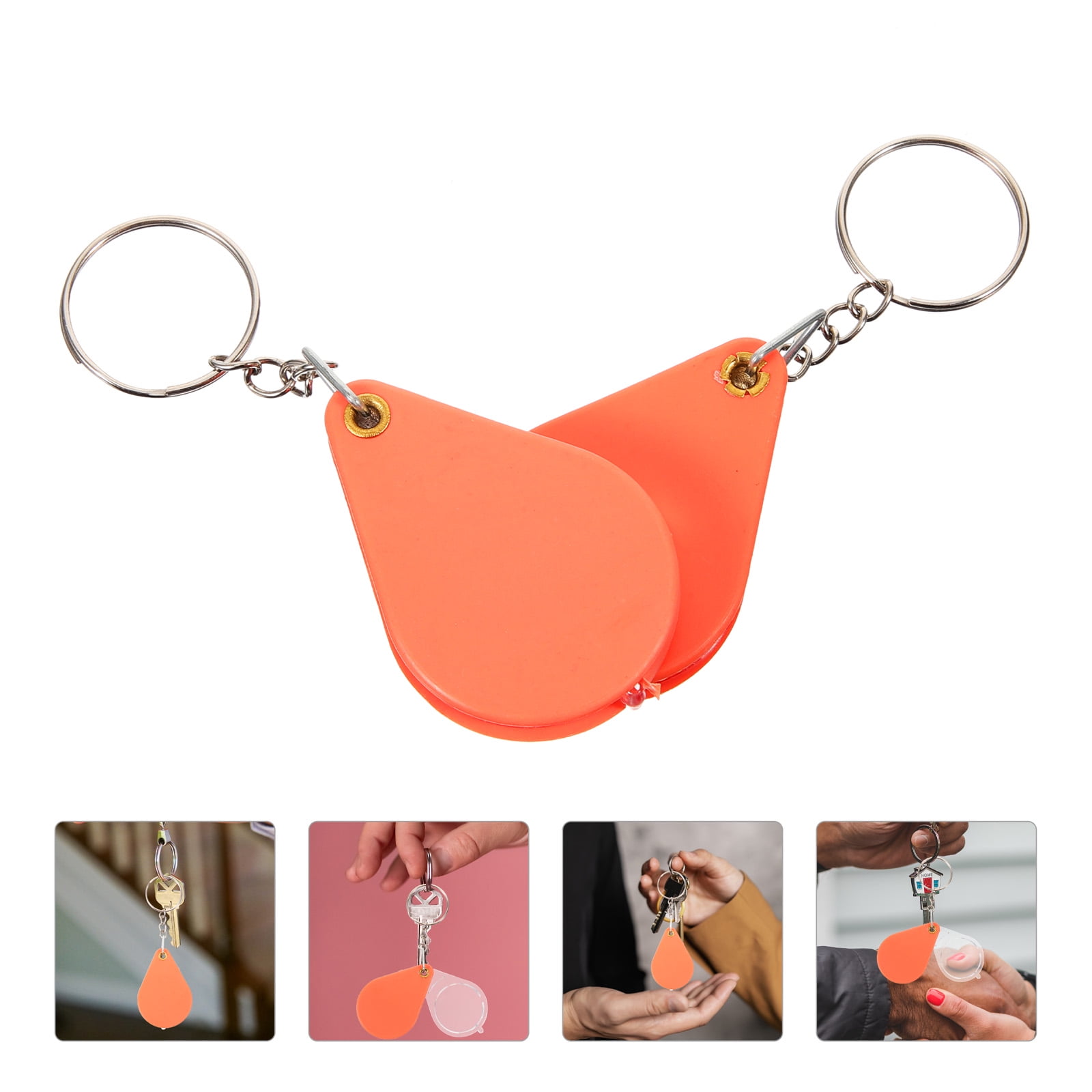 5Pcs Magnifying Glass Pocket Folding Magnifier Novelty Keychain for ...