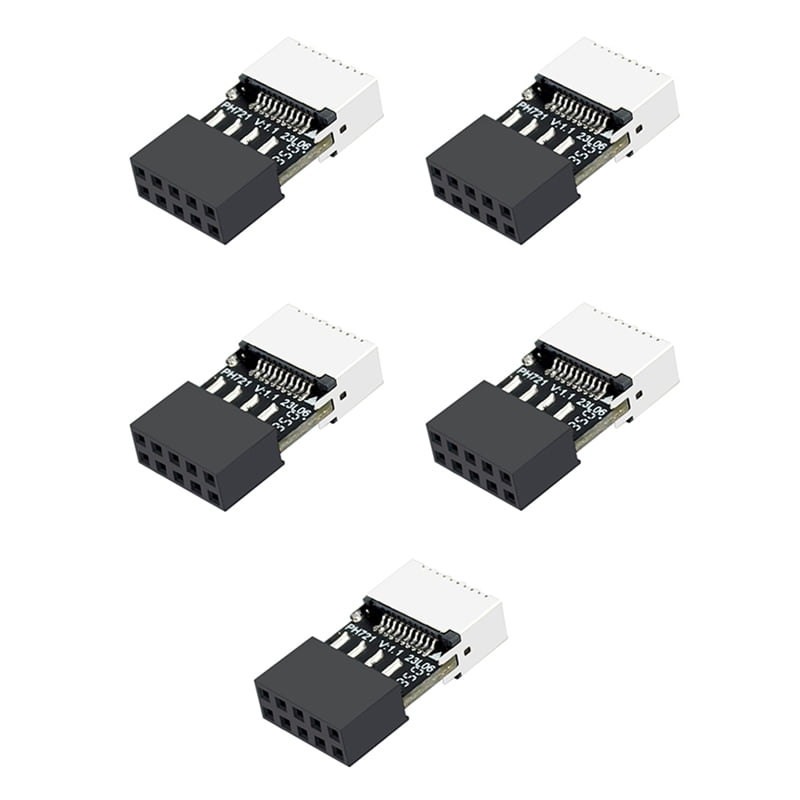 5Pcs Mainboard USB 2.0 9-Pin to Type-E 20-Pin Connector Adapter High ...