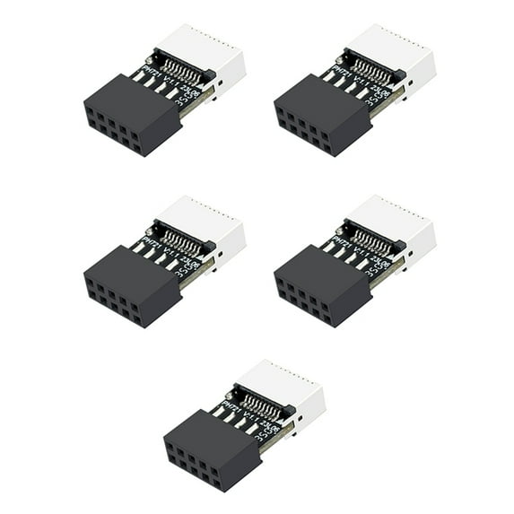 5Pcs Mainboard USB 2.0 9-Pin to Type-E 20-Pin Connector Adapter High ...