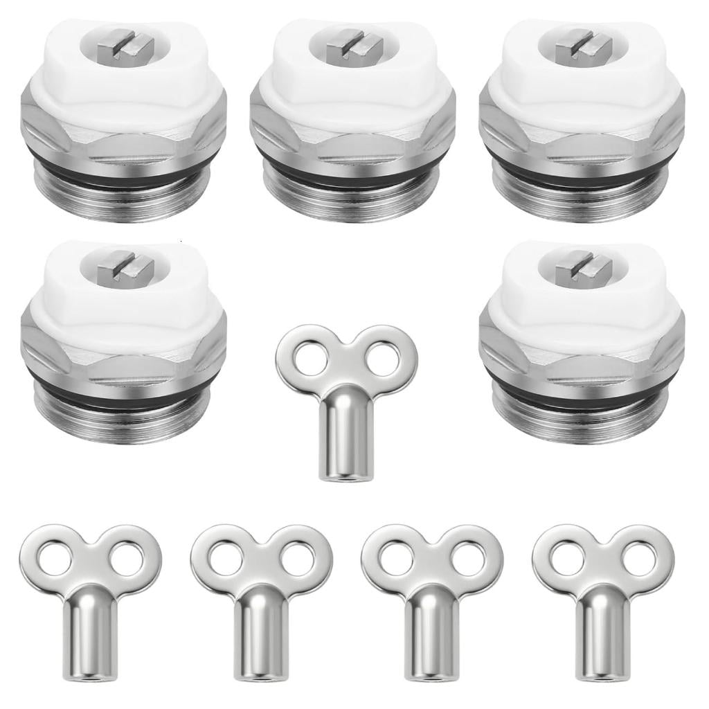 5Pcs Manual Radiator Air Vent Plugs Valves 1/2Inch Metal Heating Bleed ...