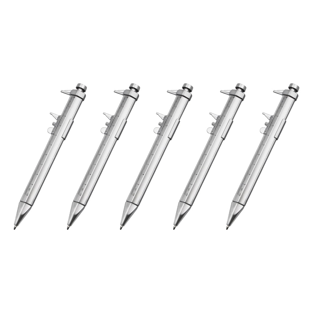 5Pcs Measuring Ruler Roller Ball Pen Multifunction Vernier Caliper Pen ...