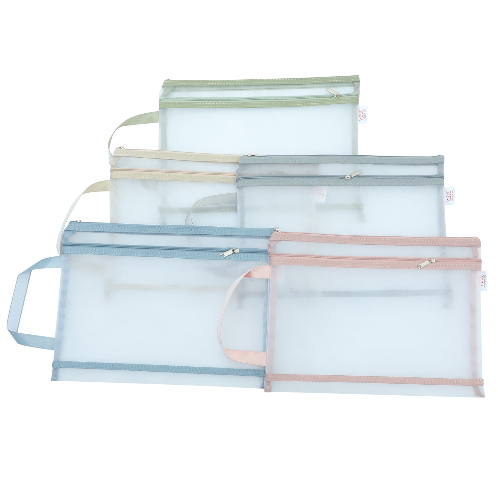 5Pcs Mesh Zipper Bags File Zipper Storage Pouches Pencil Pouches Mesh ...