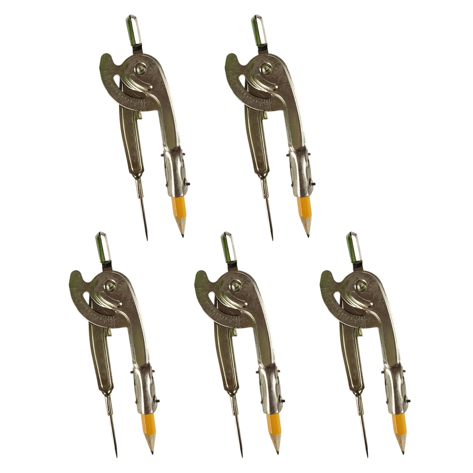 5Pcs Metal Compasses with Scale for Engineering Drafting, Math Geometry ...