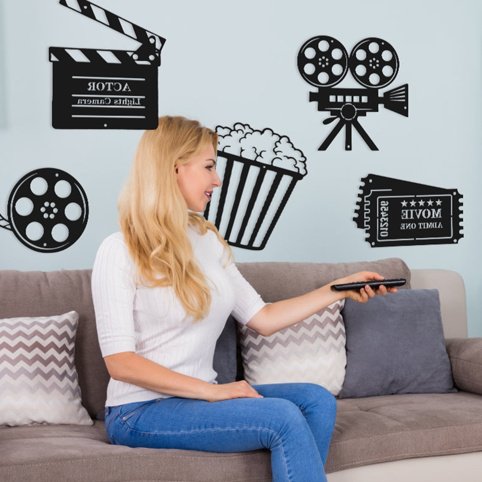 5Pcs Metal Movie Theater Decoration Home Movie Theater Room Decor ...