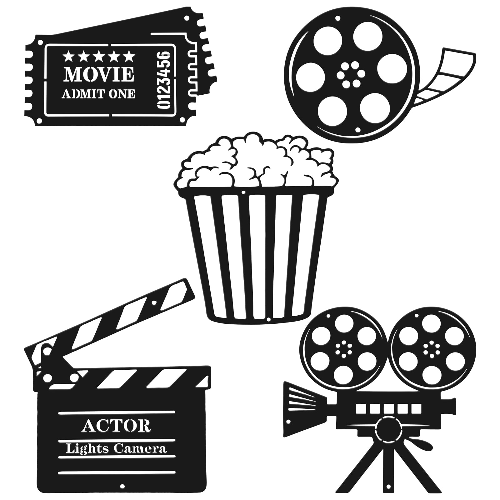 5Pcs Metal Movie Theater Decoration Home Movie Theater Room Decor ...
