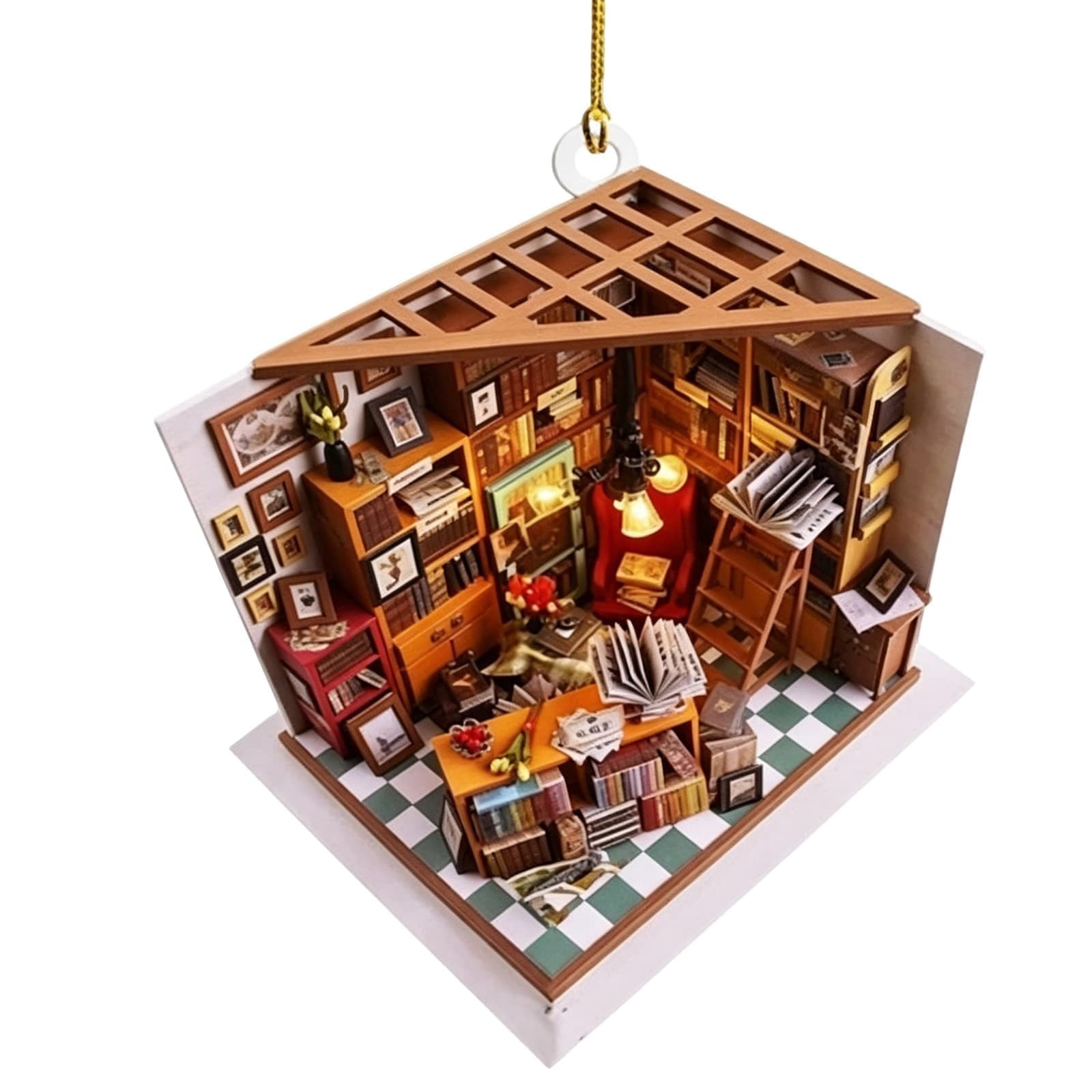 5Pcs Mini Bookstore Ornament, Usloyux Mini Bookstore Themed Plastic ...