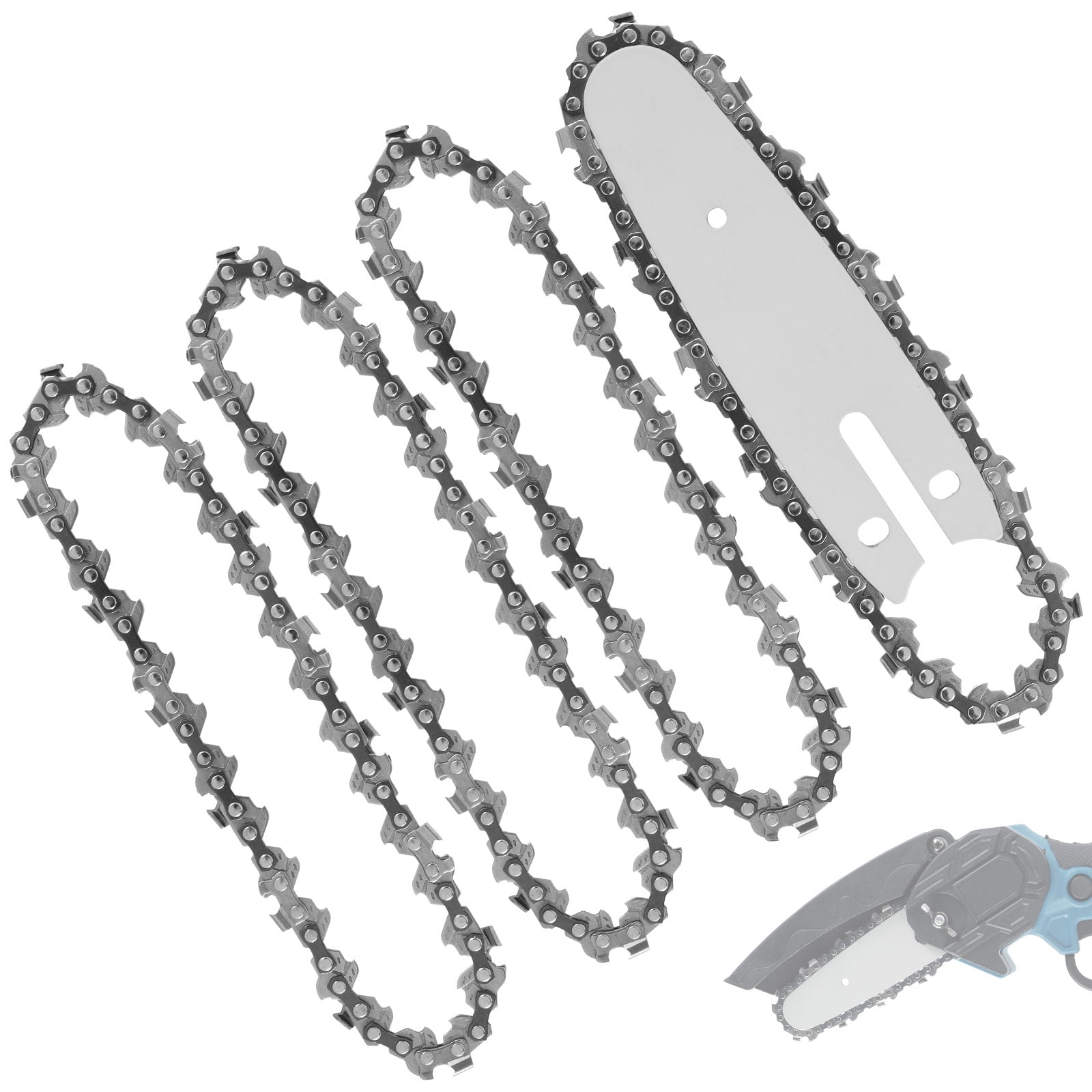 5Pcs Mini Chainsaw Chain with Replacement Saw Chain Bar 4/6inch Metal ...