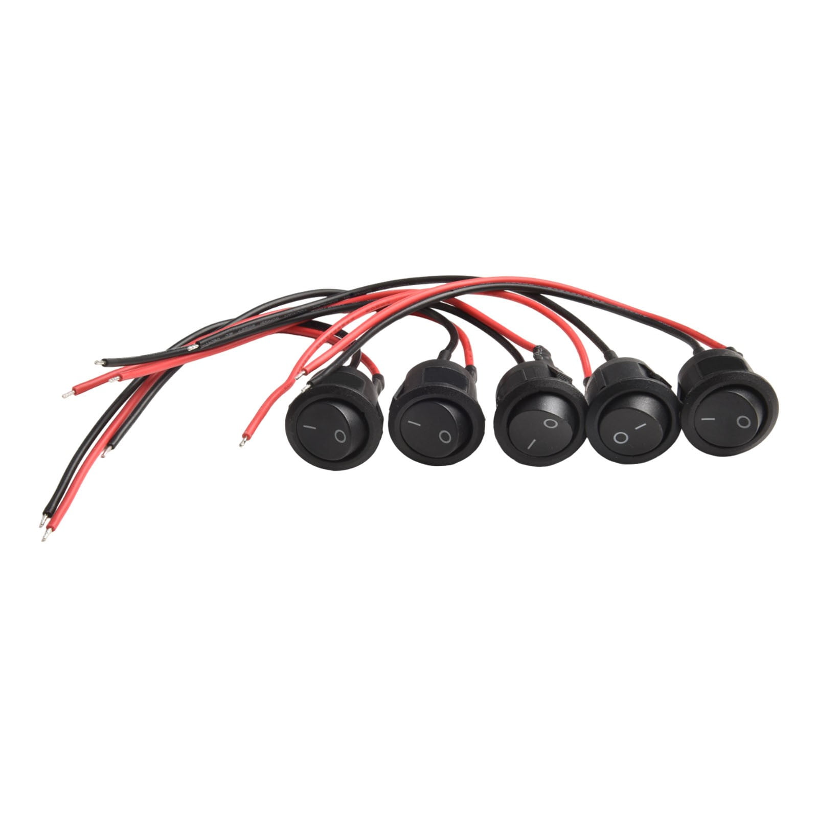 5Pcs Mini Rocker Switch 12 Volt ON Off Toggle Switch With Pre-Wired 6A ...