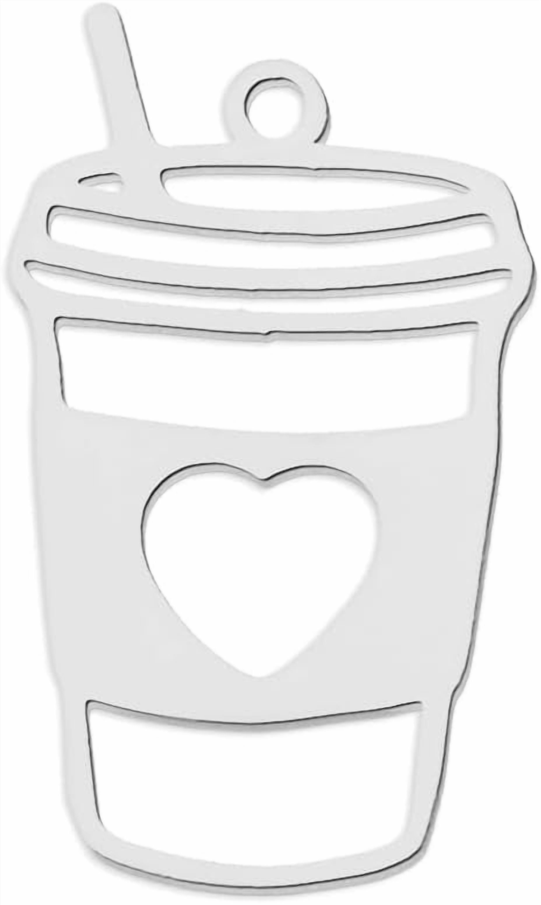 5Pcs Mini cup pendants 201 Stainless Steel Cut Flat cup pendant with ...