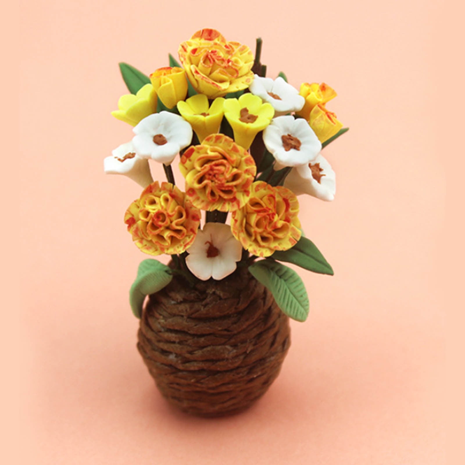 5Pcs Miniature Artificial Green Flower! Uscallm Artificial 1/12 ...