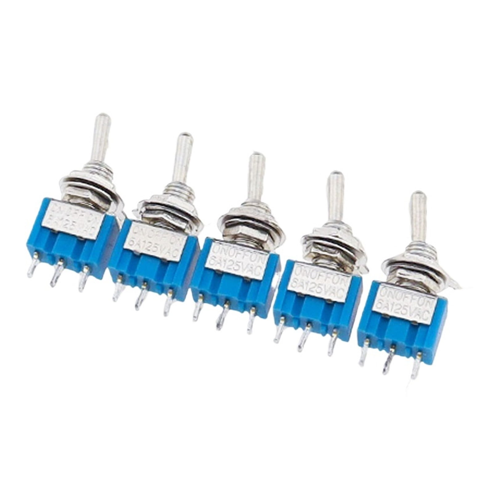 5Pcs Miniature Lever Toggle Switch Single Pole Double Throw ON-OFF-ON ...