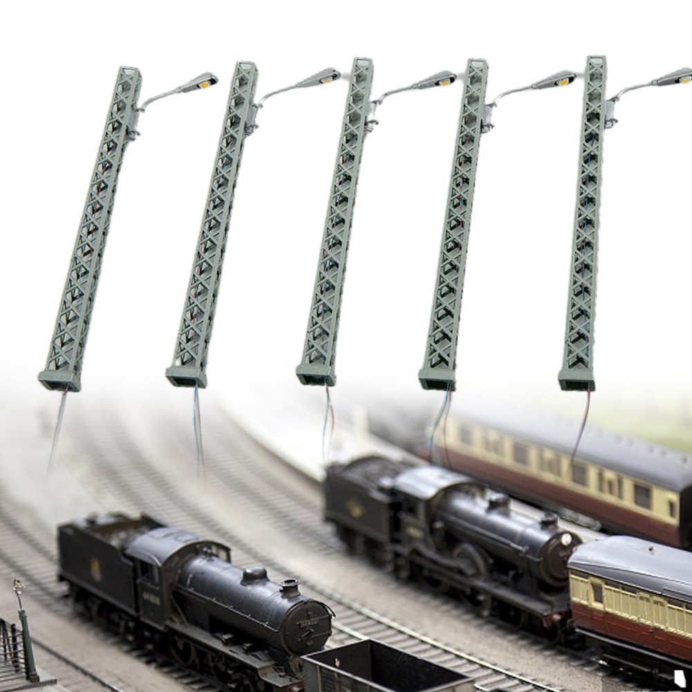 5Pcs Model Railway Lights Lattice Mast Light, Gauge H0 Light Layout LED ...