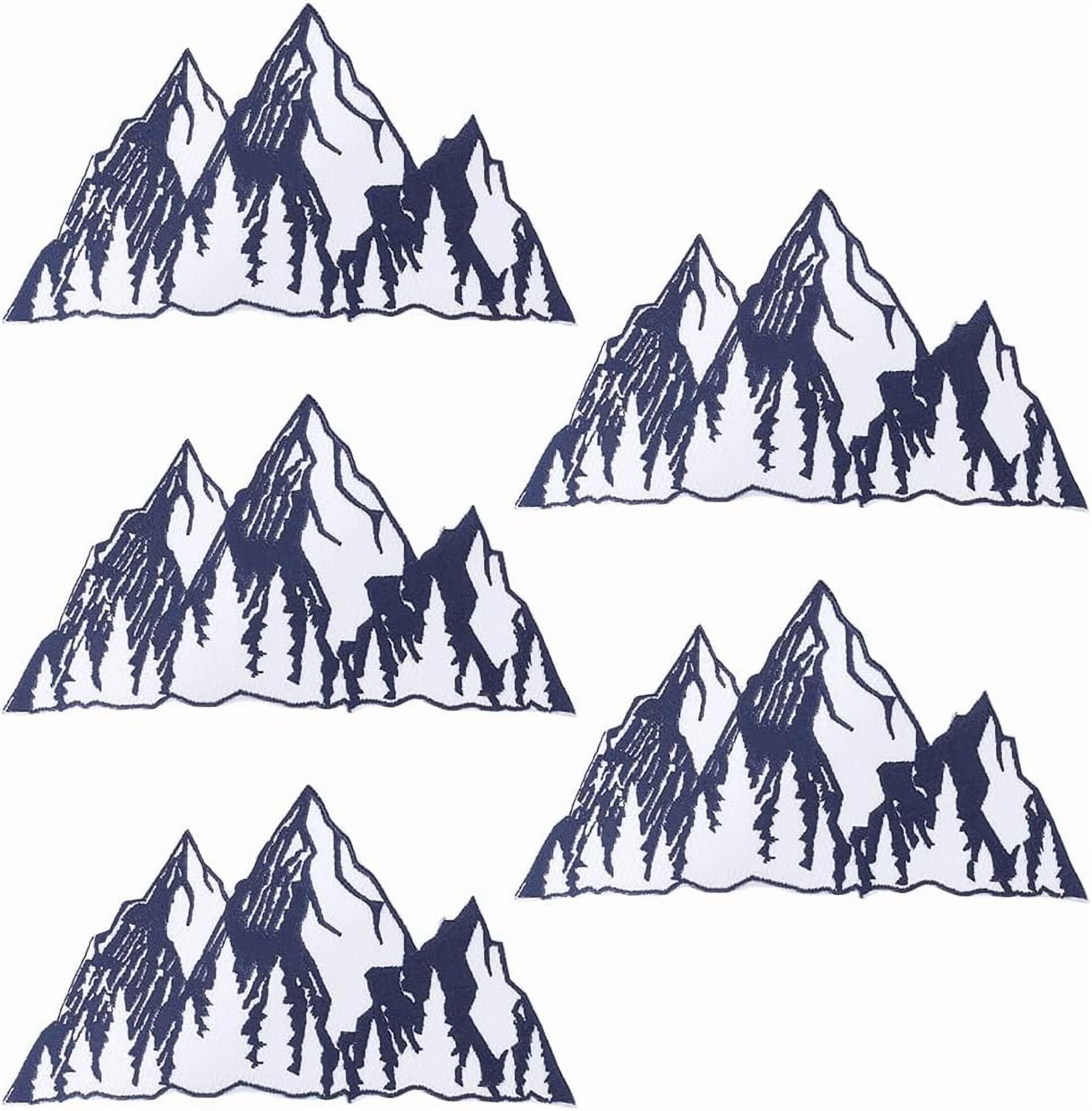 5Pcs Mountain Iron on Patches Black Mountain Embroidery Patches ...