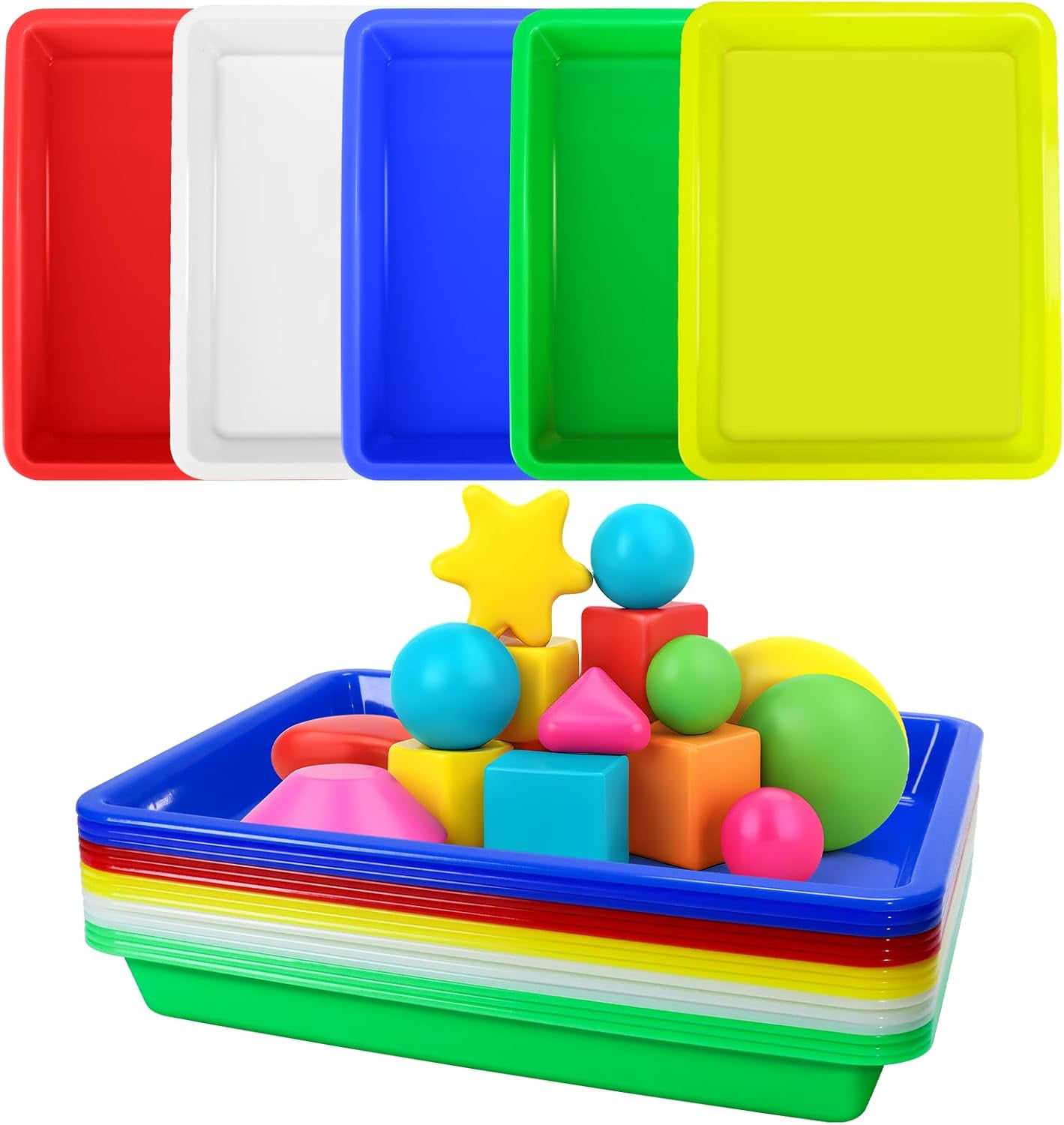 YEAHIBABY Strong Wear Resistant Plastic Art Trays, Assorted Colors ...