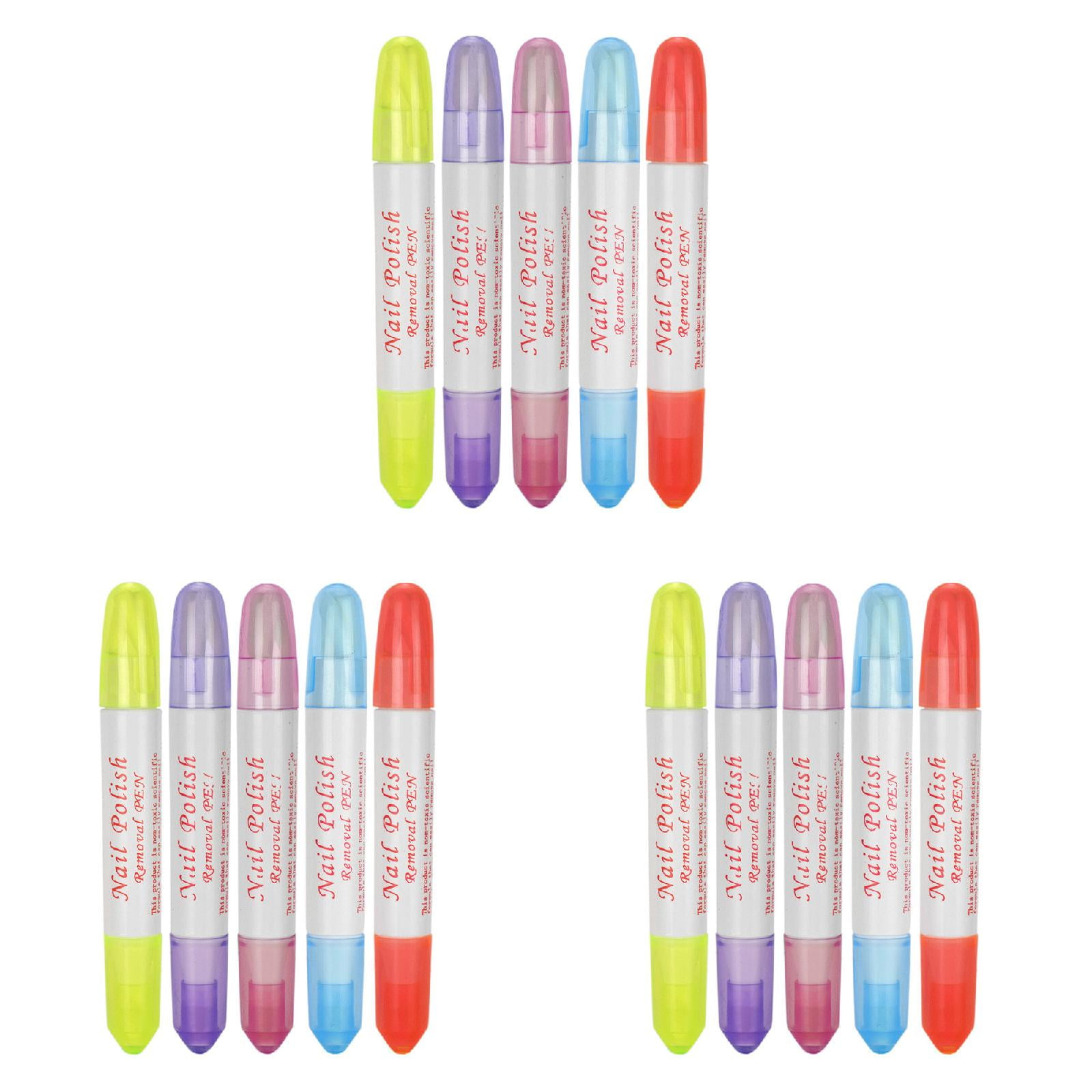 5Pcs Nail Polish Remover Pens Cotton Heads Professional Corrector DIY ...