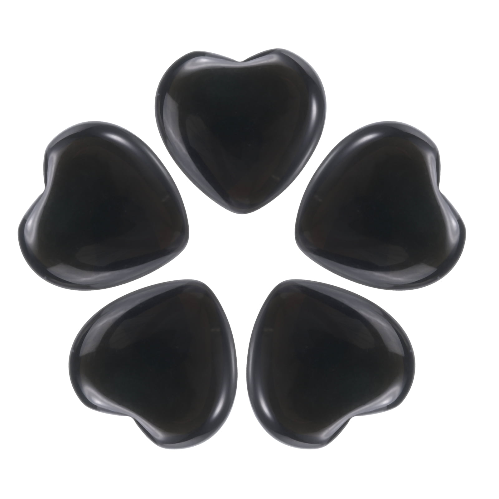 5Pcs Natural Heart Stone Quartz, Heart Worry Stones for Balancing Worry ...
