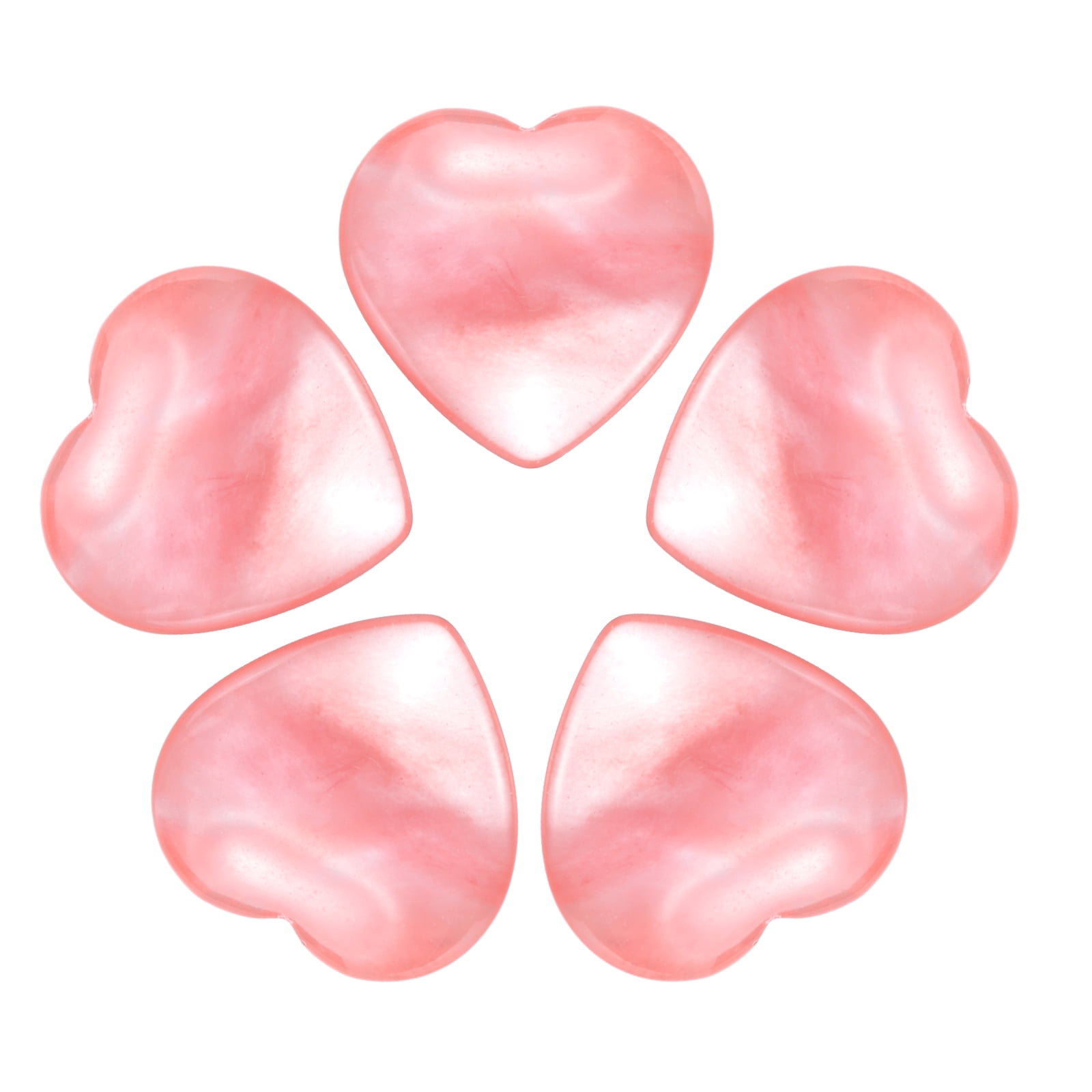 5Pcs Natural Heart Stone Quartz, Love Heart Worry Stones for Balancing ...