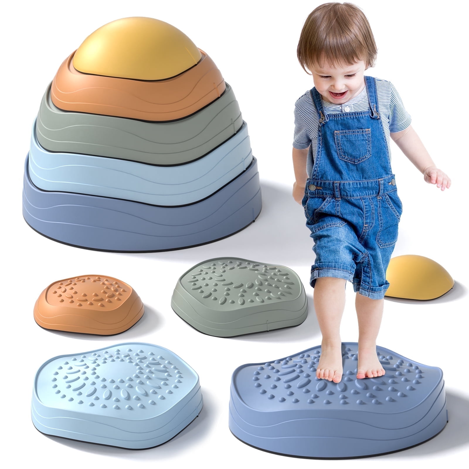 Stepping Stone for Kids, Toddler Stepping Stones with Storage Bag, 5 ...