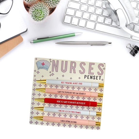 5Pcs Nurses Pen with Mood Word Multifunctional Portable Funny Nurses ...