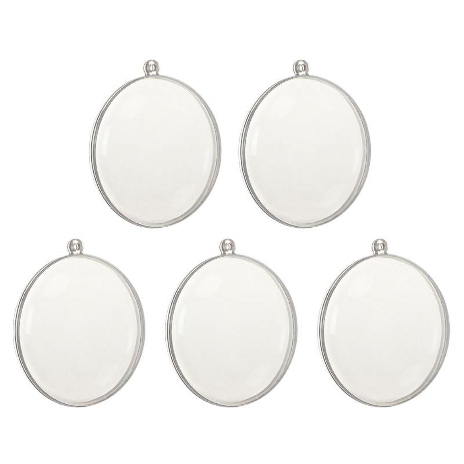 5Pcs Oblate Shape Clear Ornament 3.5 Inch Christmas Fillable Display ...