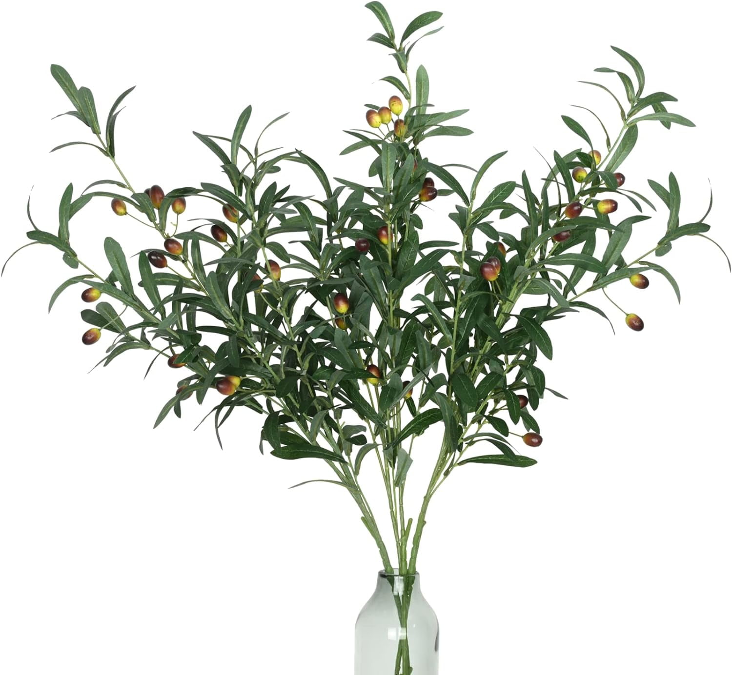 5Pcs Olive Branches for Vases, Faux Olive Tree Branches with Lifelike ...