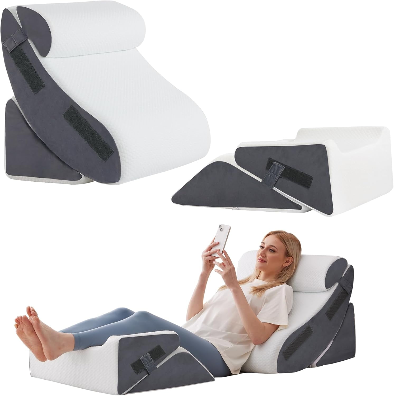 5Pcs Orthopedic Bed Wedge Pillow Set for After Surgery, Adjustable ...