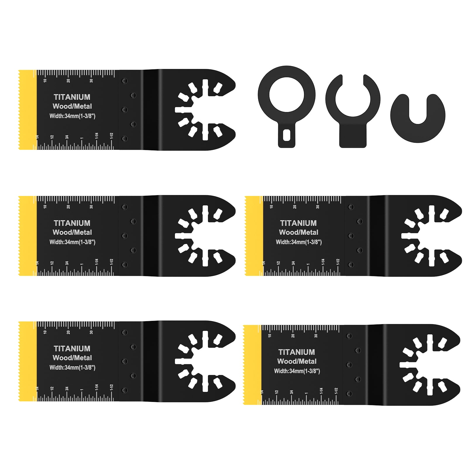 5Pcs Oscillating Saw Blade Set Titanium Bimetal Oscillating Multitool ...