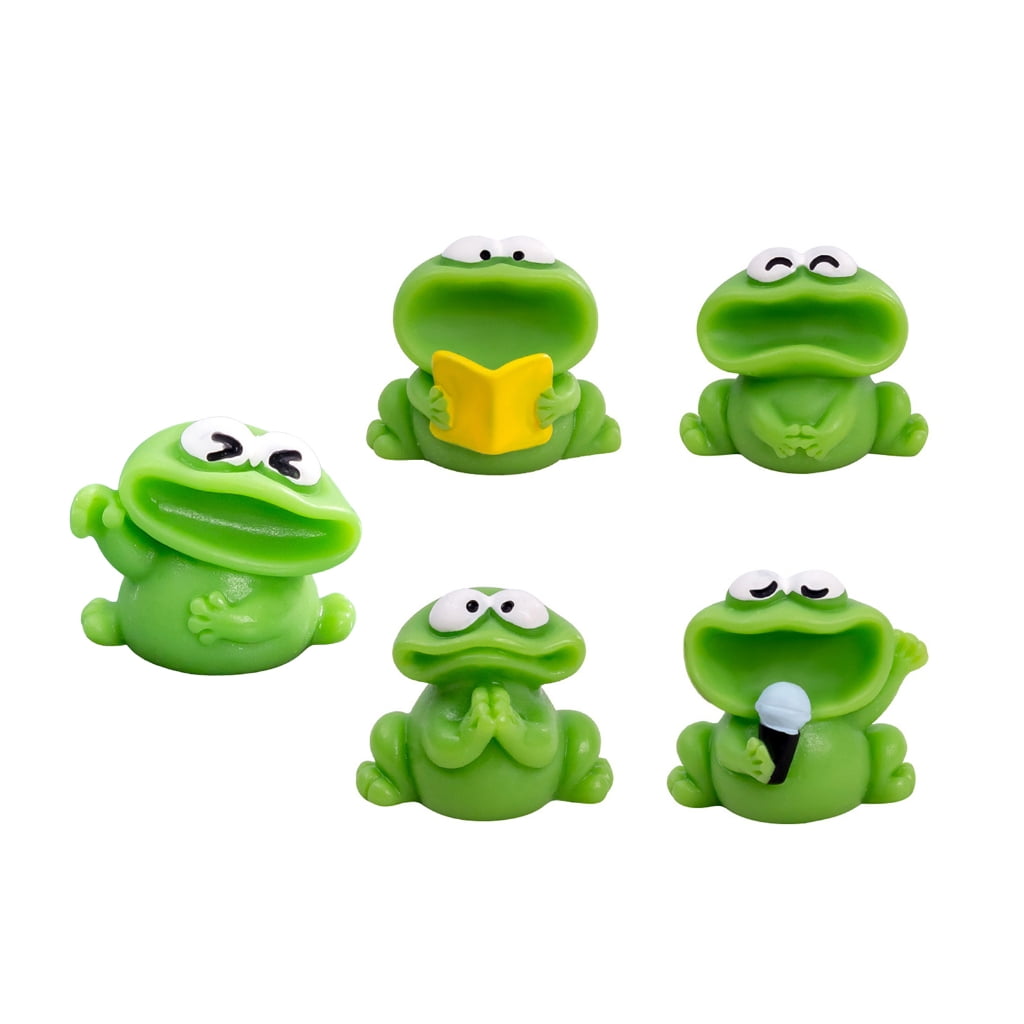 5Pcs Outdoor Garden Resins Figures Big Mouthed Frog Statue Figurines ...
